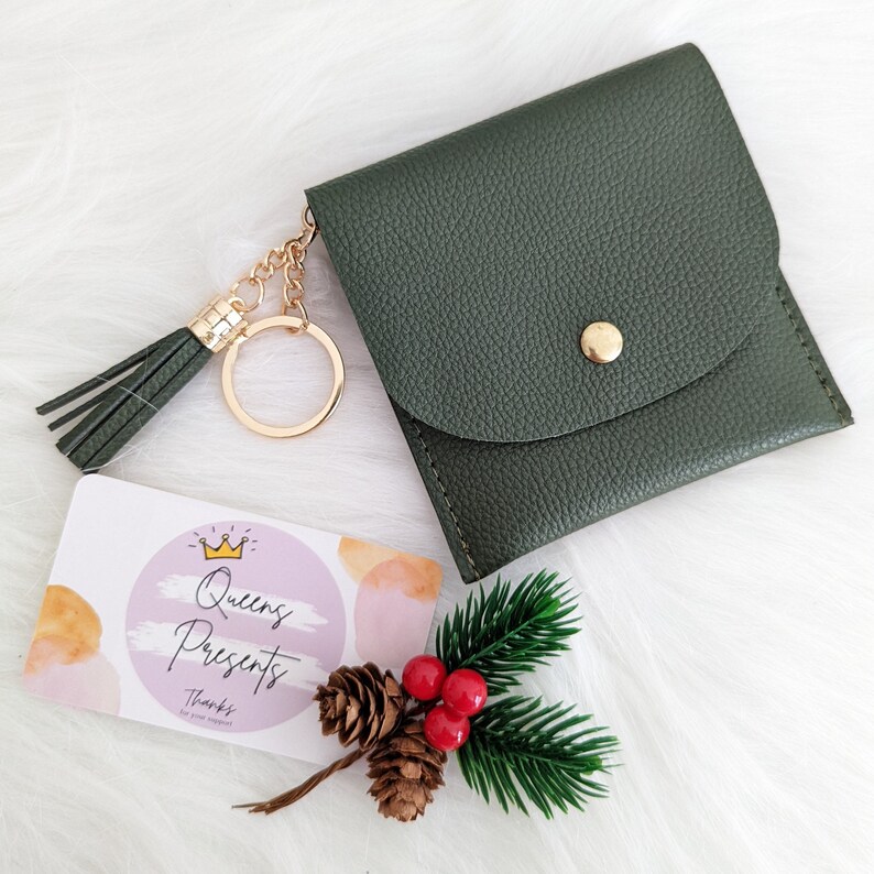 Keychain Wallet Minimalist Card Holder Wallet With Keyring - Etsy