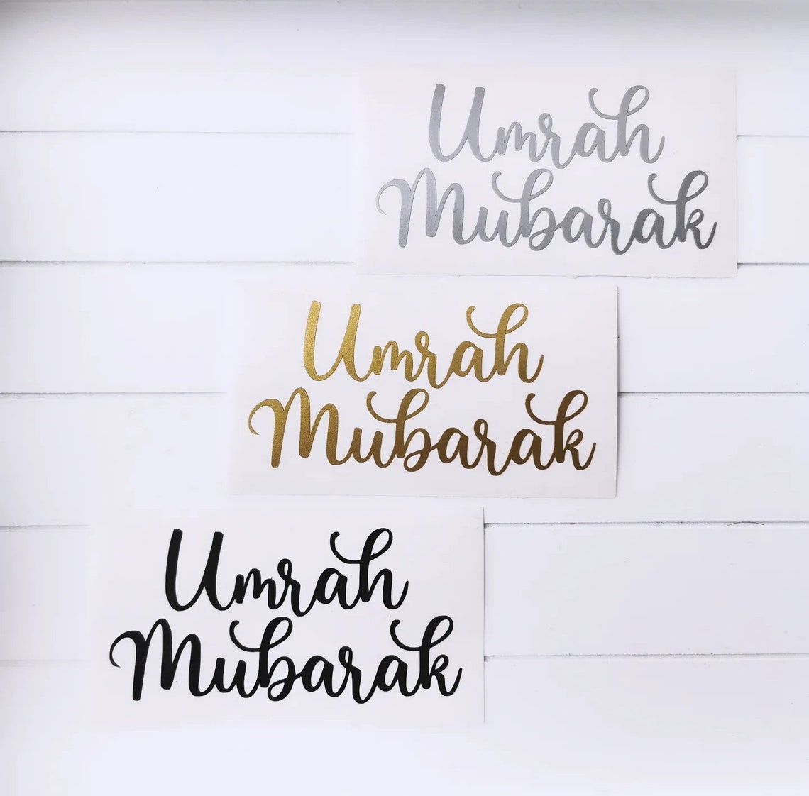 Personalised Umrah Mubarak Vinyl Decal, Custom Text - Islamic Stickers ...