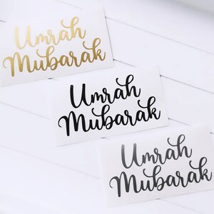 Personalised Umrah Mubarak Vinyl Decal, Custom Text - Islamic Stickers ...