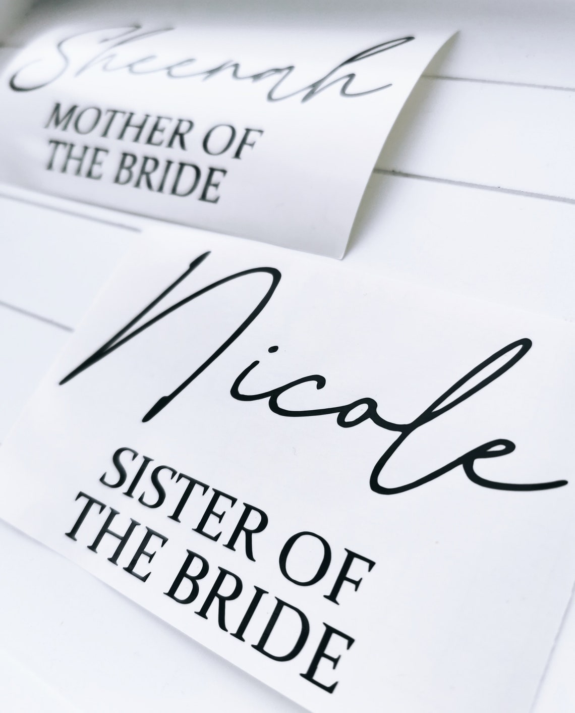 Personalised Wedding Decals - Name, Role, Date Labels - Bride, Groom ...