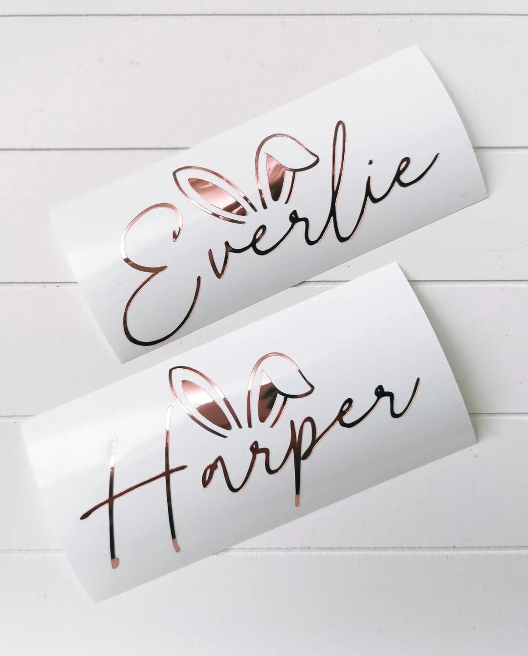 Personalised Easter Bunny Names Cute Rabbit Ears Easter Themed Vinyl ...