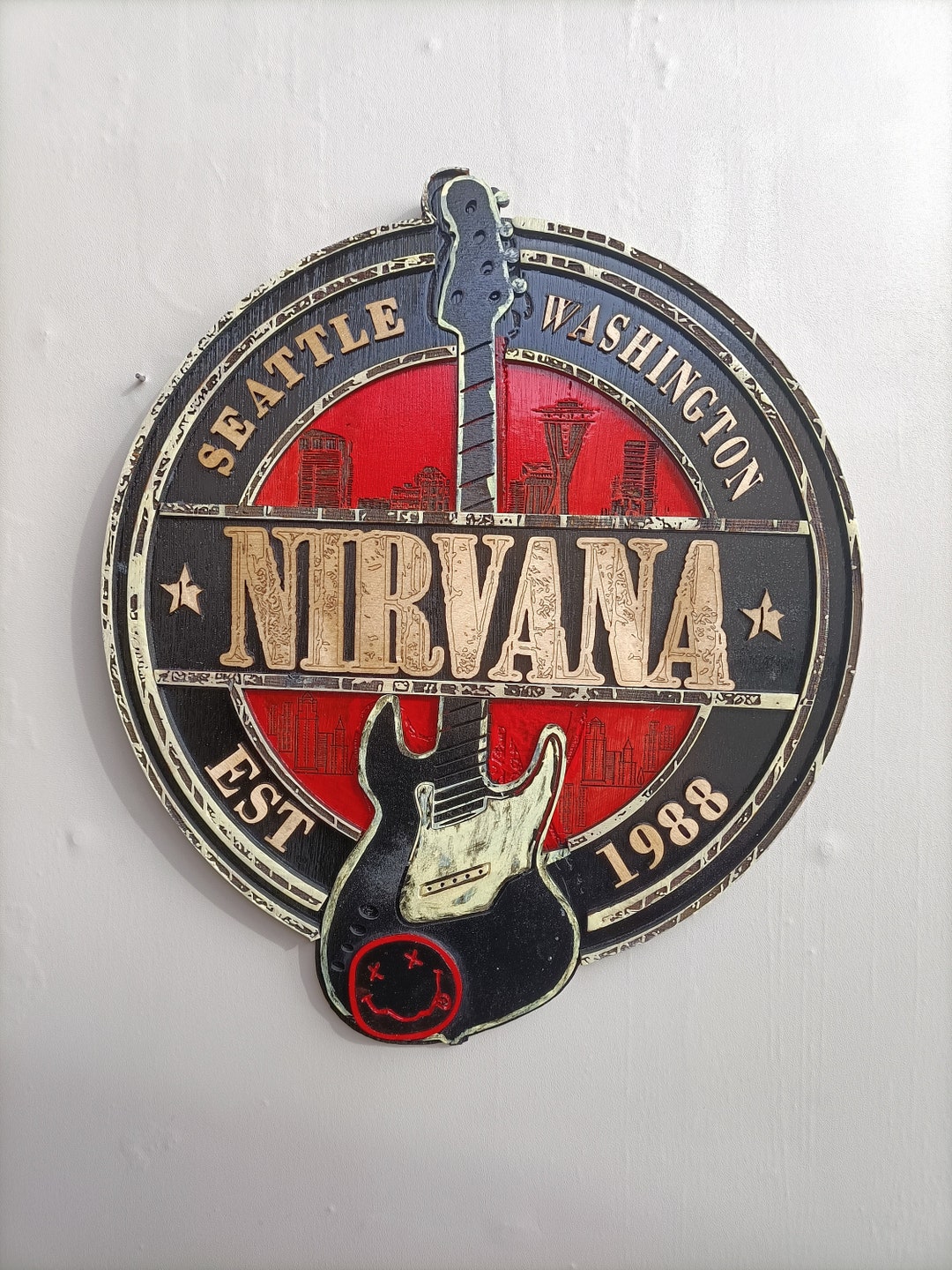 Nirvana Logo Wooden Wall Decoration - Etsy