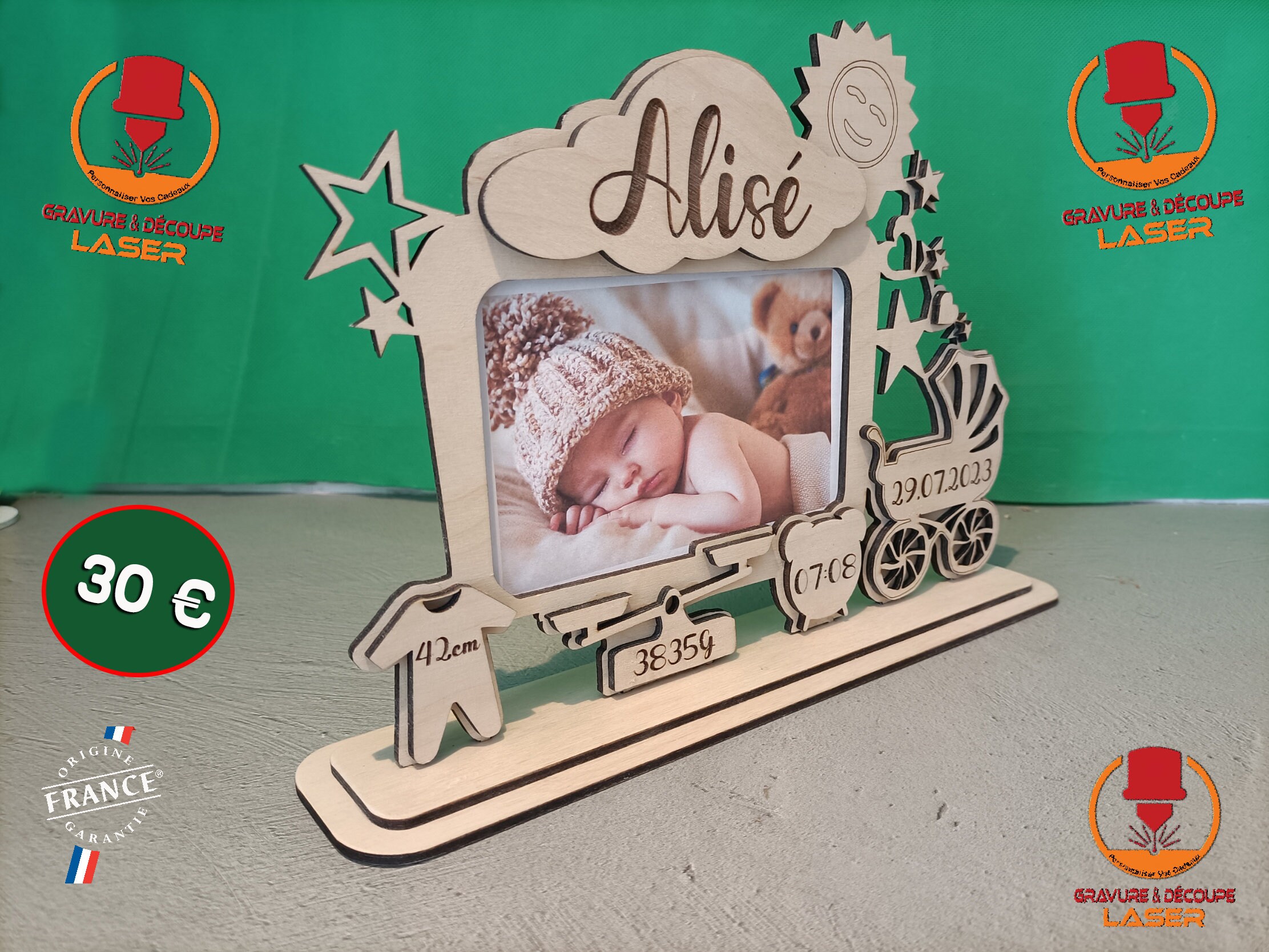 Personalized Wooden Birth Frame - Etsy