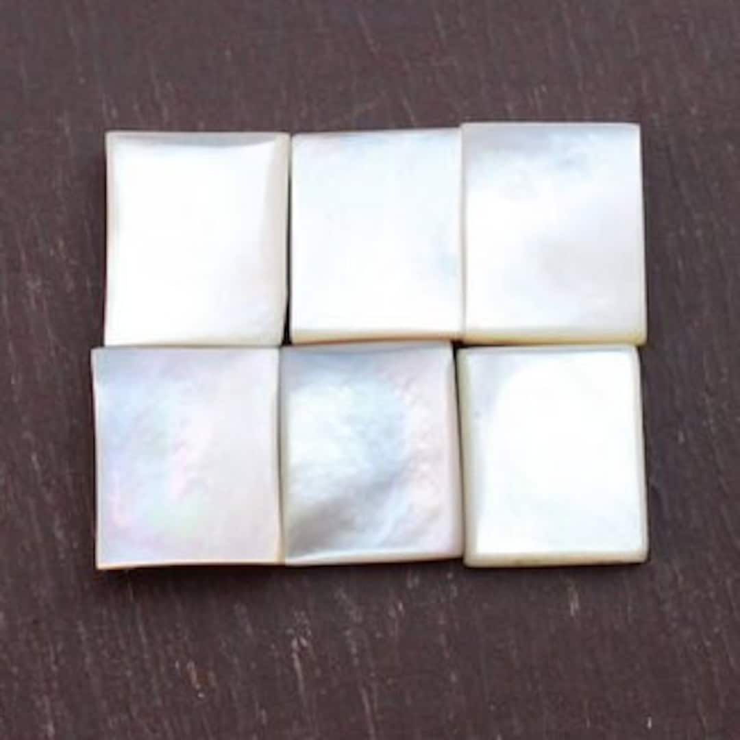 Buy Natural White Mother of Pearl Rectangle Shape Flat Gemstone, Ivory ...