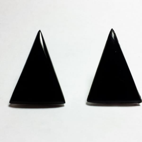 Triangle Onyx Earrings - Etsy
