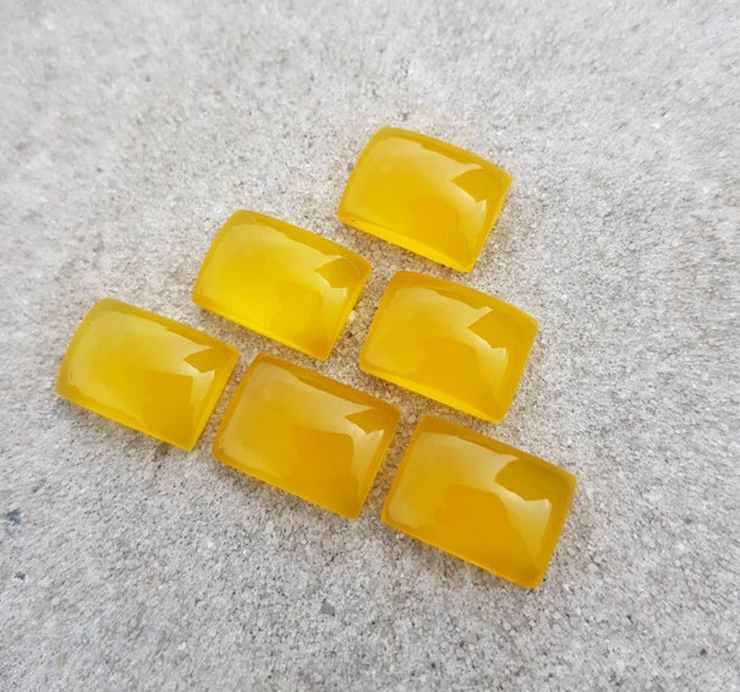 Top Grade Mango Chalcedony Rectangle Shape Cabochon Gemstone for ...