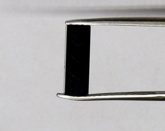 1 Pcs Black Onyx Rectangle Bar Shape Flat Cabochon Gemstone, July ...