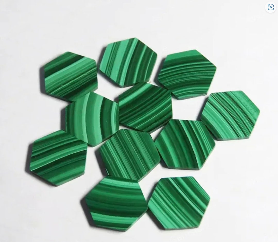 Natural Malachite Hexagon Shape Flat Calibrated Cabochons for Jewelry ...