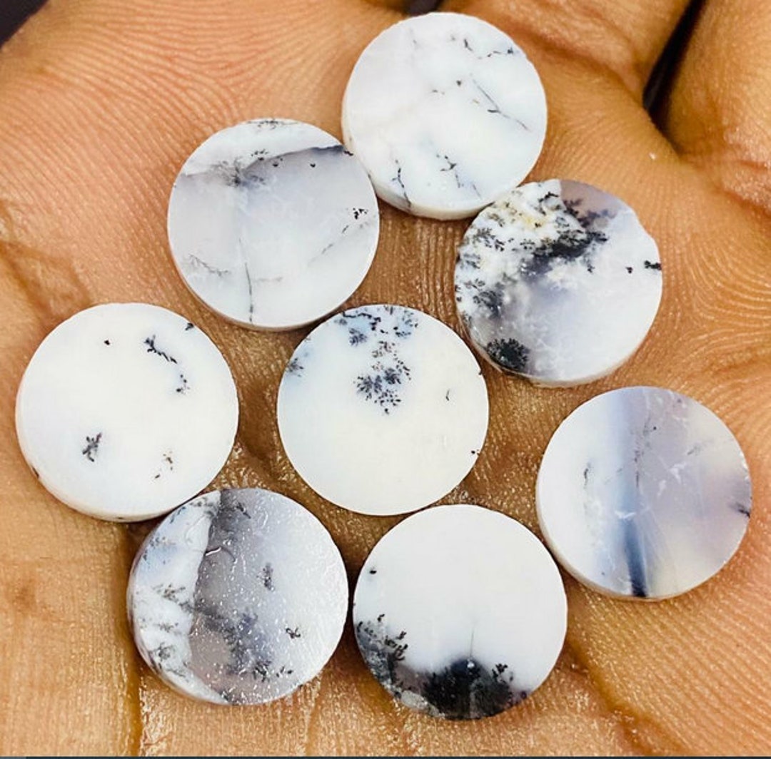 Natural Dendrite Opal Flat Disc Shape Calibrated Cabochons for Jewelry ...