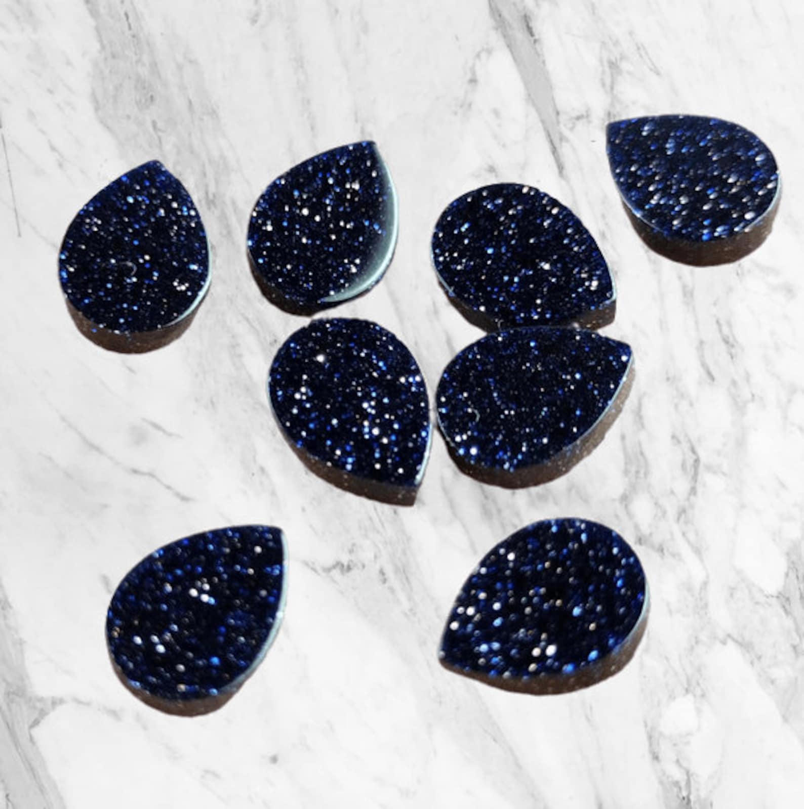 Blue Sandstone Pear Shape Both Side Flat Gemstones, High Quality ...