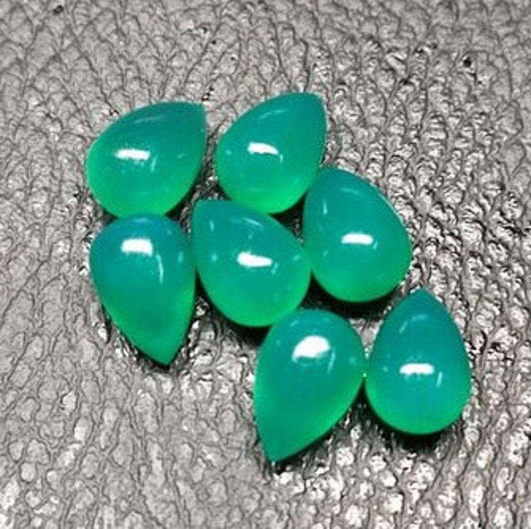 Natural Green Onyx Pear Shape Briolette Gemstone, Green Onyx Teardrop ...