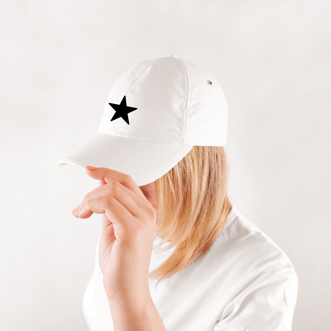 Blue Star Baseball Cap Embroidered Cotton Adjustable Hat, Star Hat ...
