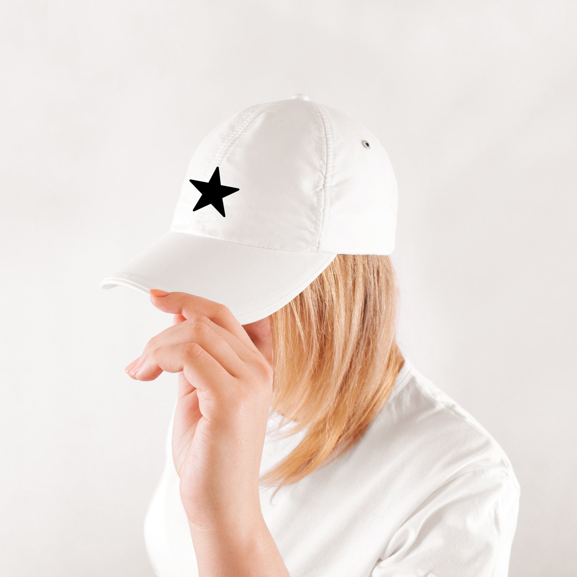 Blue Star Baseball Cap Embroidered Cotton Adjustable Hat, Star Hat ...
