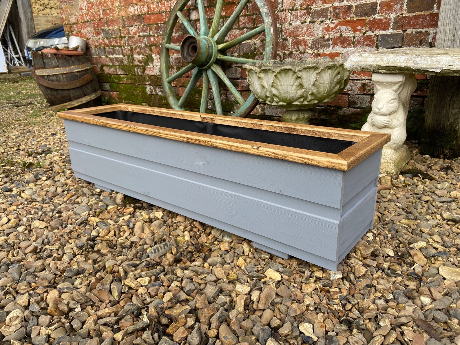 Rustic Wooden Farmhouse Garden Flower Planters - Etsy UK