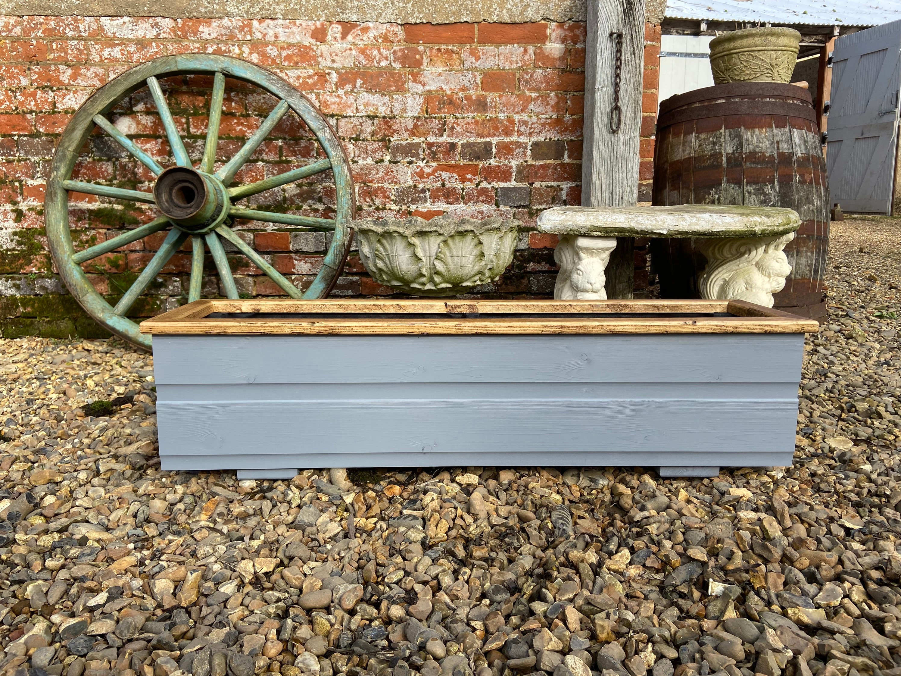 Rustic Wooden Farmhouse Garden Flower Planters - Etsy UK