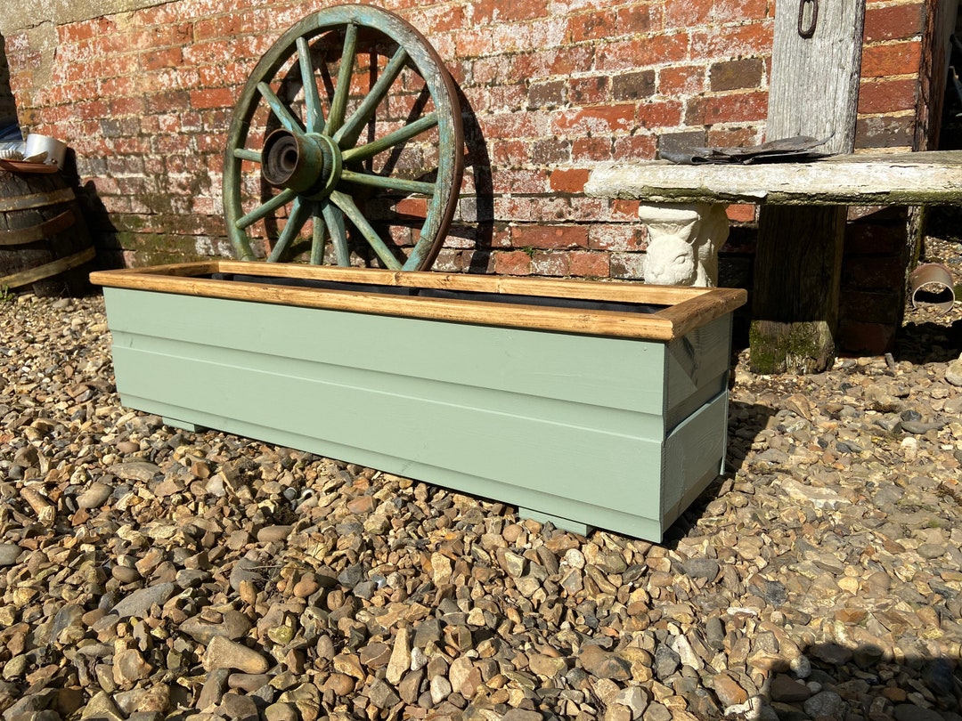 Rustic Wooden Farmhouse Garden Flower Planters - Etsy UK