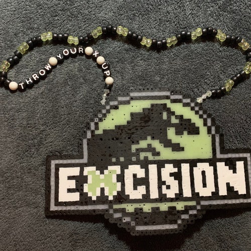 Glow-in-the-dark Skeleton Hand Perler Necklace | Etsy