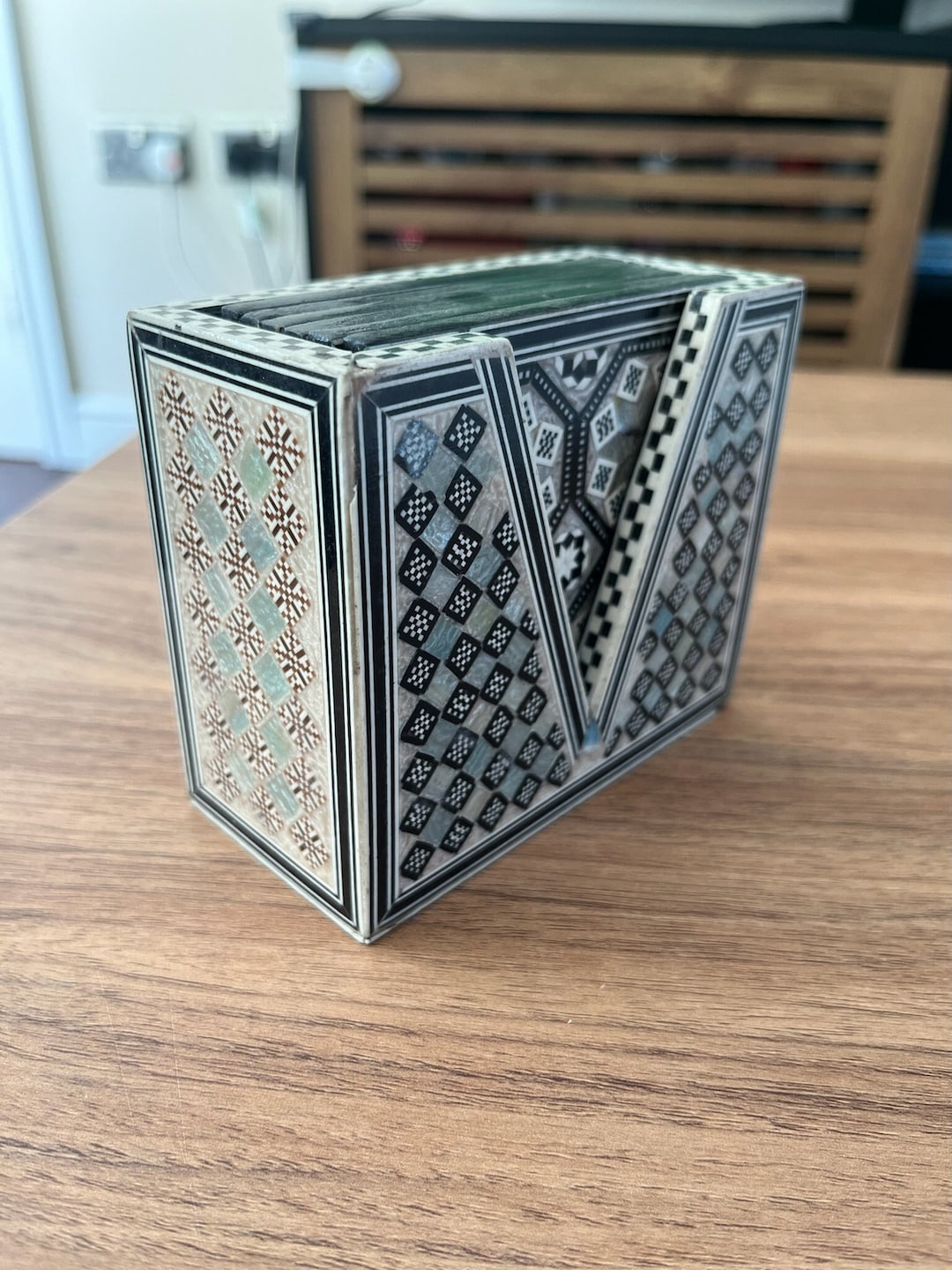 Elegant Egyptian Handcrafted Mosaic Coasters: Mother of Pearl Inlaid ...