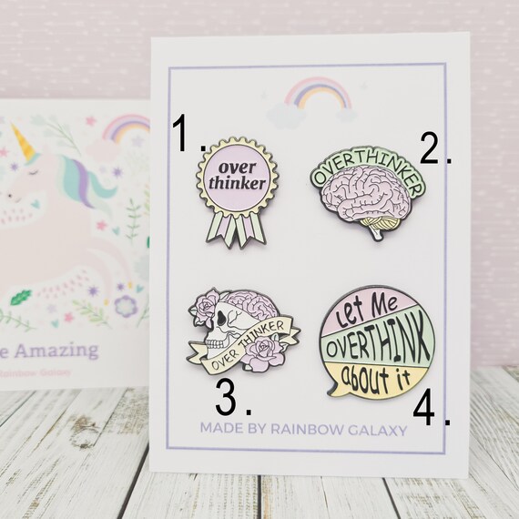 Enamel Pin Set Overthinking Overthinking Club Mental Health - Etsy