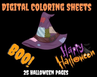 40 Halloween Coloring Pages - Etsy