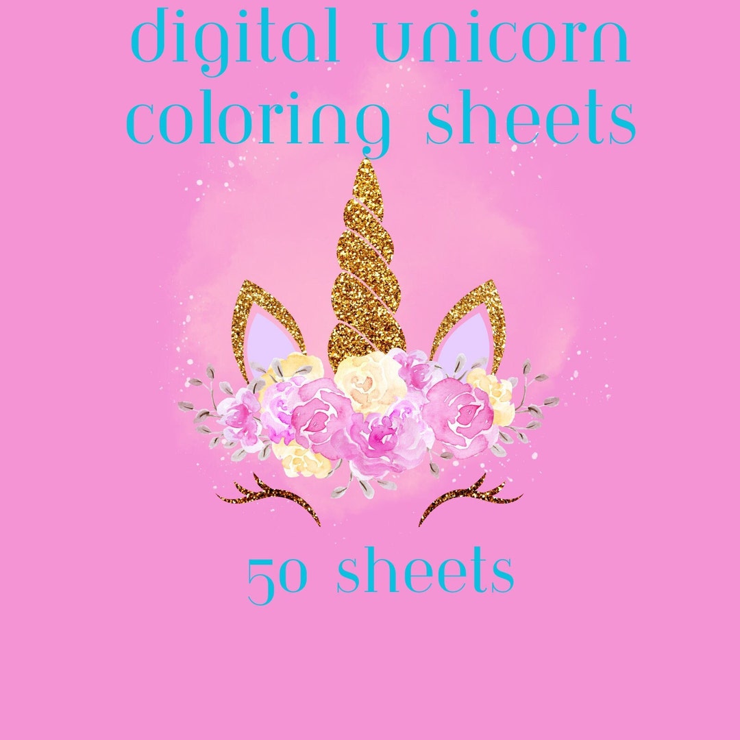 60 Unicorn Coloring Sheets - Etsy