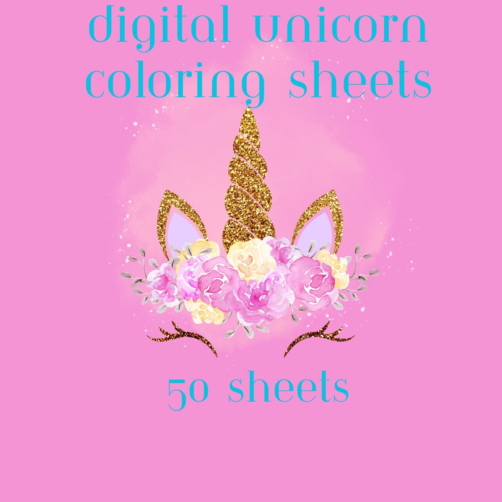 60 Unicorn Coloring Sheets - Etsy