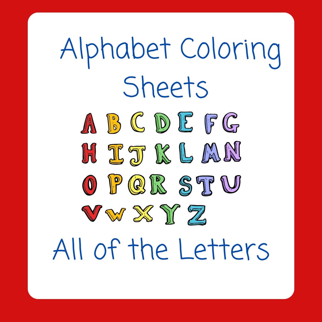 Alphabet Coloring Sheets - Etsy