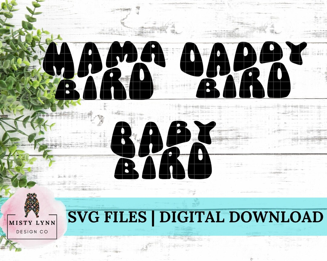 Retro Mama Bird Daddy Bird Baby Bird Newborn Going Home Outfit Instant ...