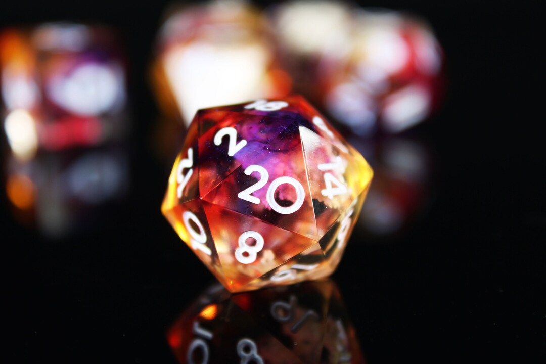 Liquid Core Sunset Cloudcover Dnd Dice Set, Clouds and Sky D&D Sharp ...