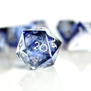Indigo Starfall Liquid Core Polyhedral Sharp Edge Dice Set - Etsy