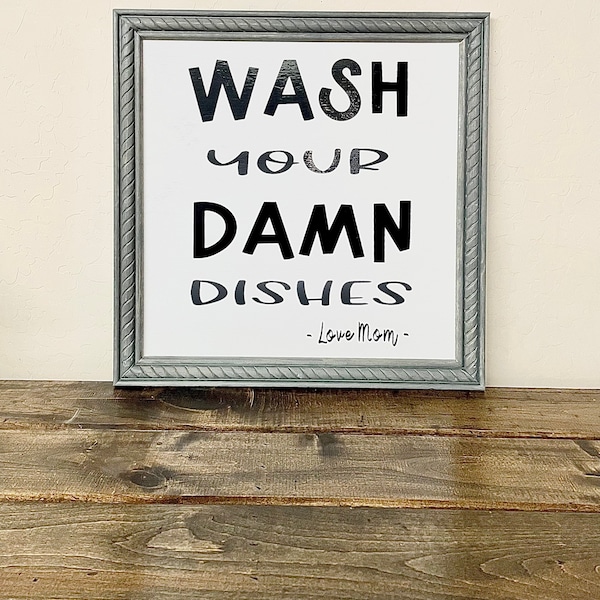 Wash Dishes Sign - Etsy