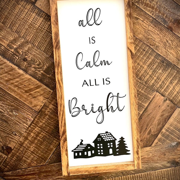 All is Calm All is Bright Sign - Etsy