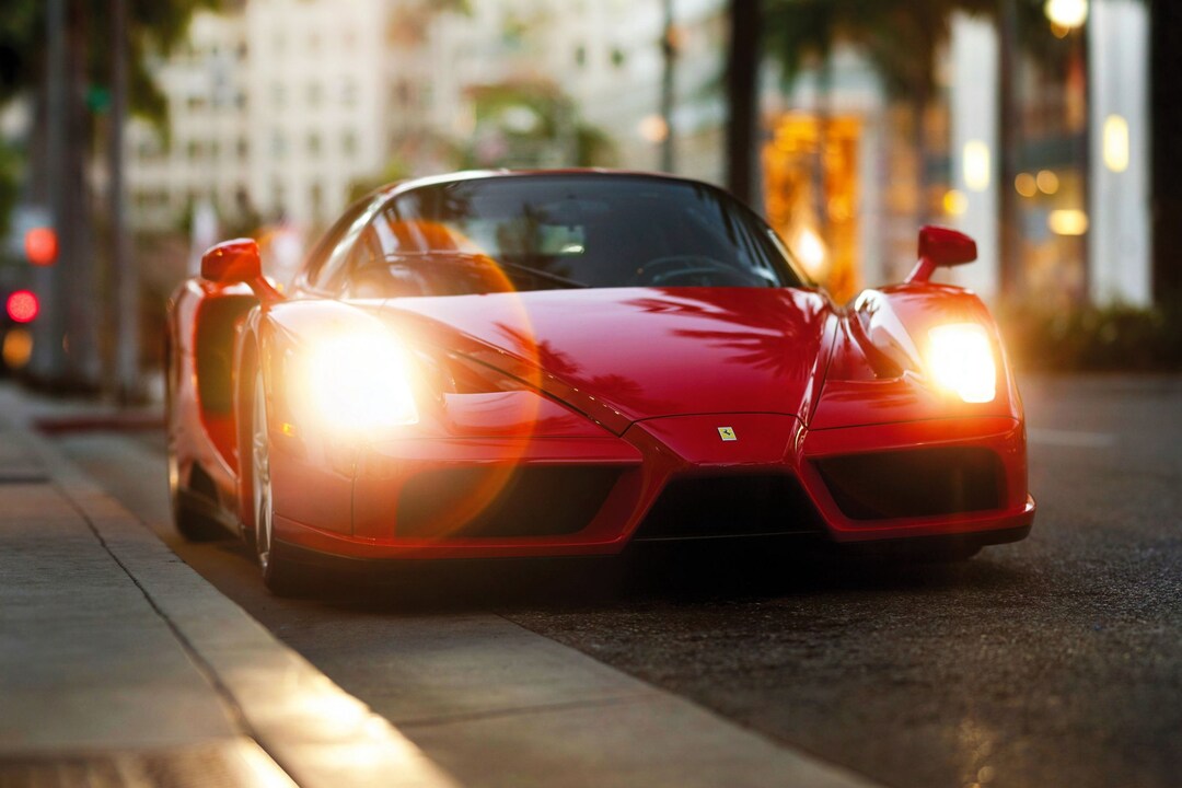 Ferrari in Red, Headlights, Bright Lights Poster - Etsy