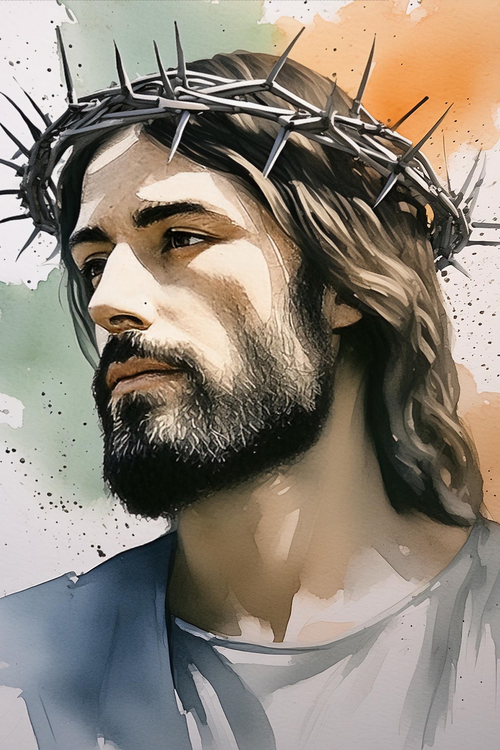 King Jesus Art, Watercolor Print, Art for Christian, Gift of Jesus ...