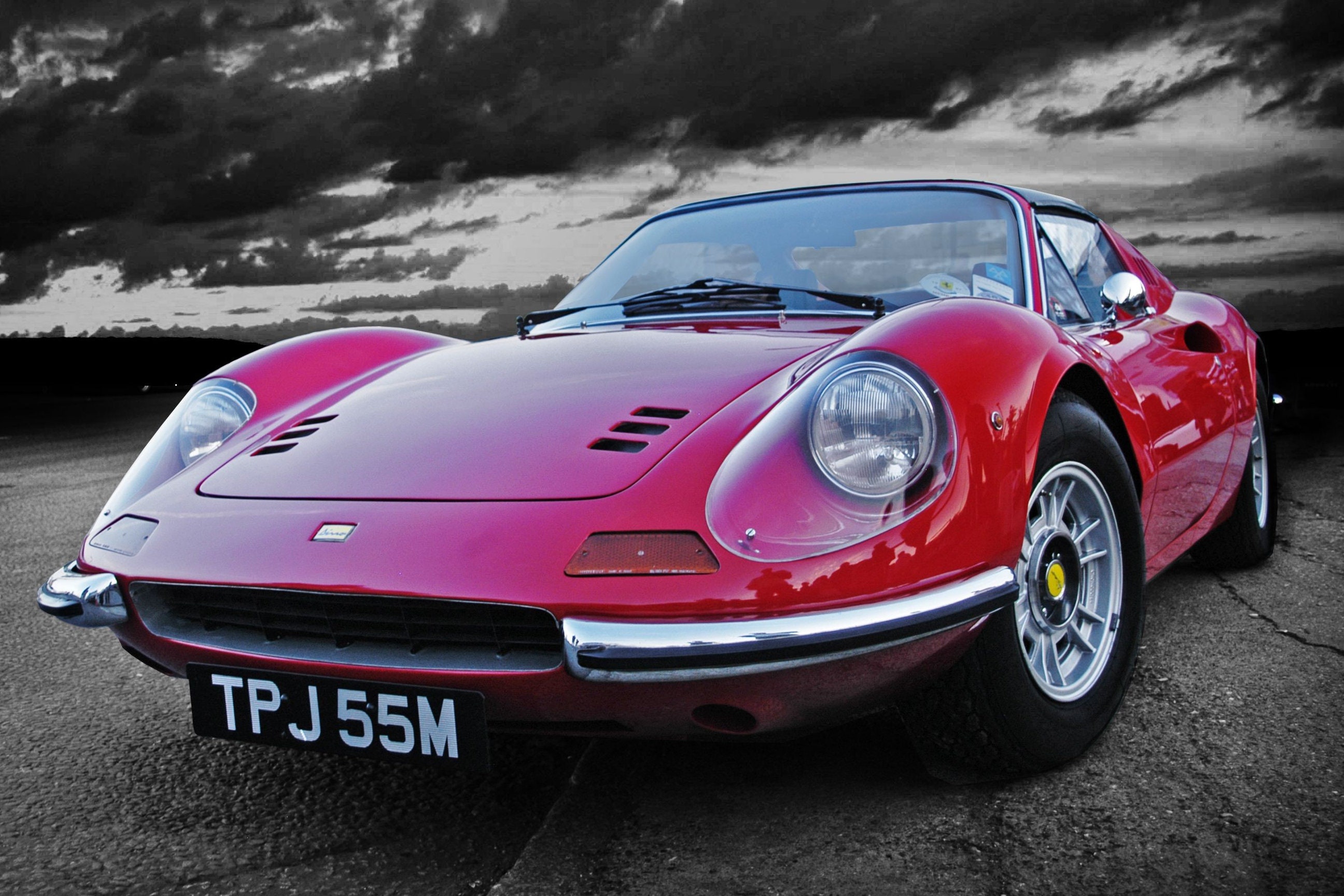 Classic Ferrari in Red Black and White Background Poster - Etsy