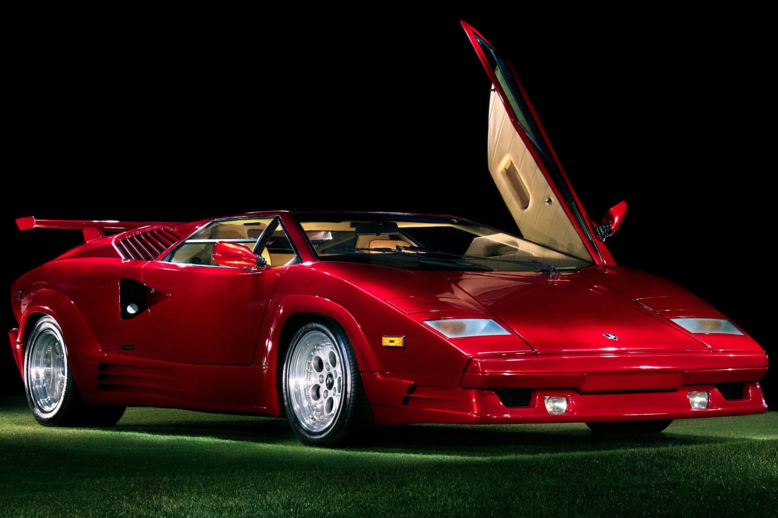 Red Old School Lamborghini Poster - Etsy