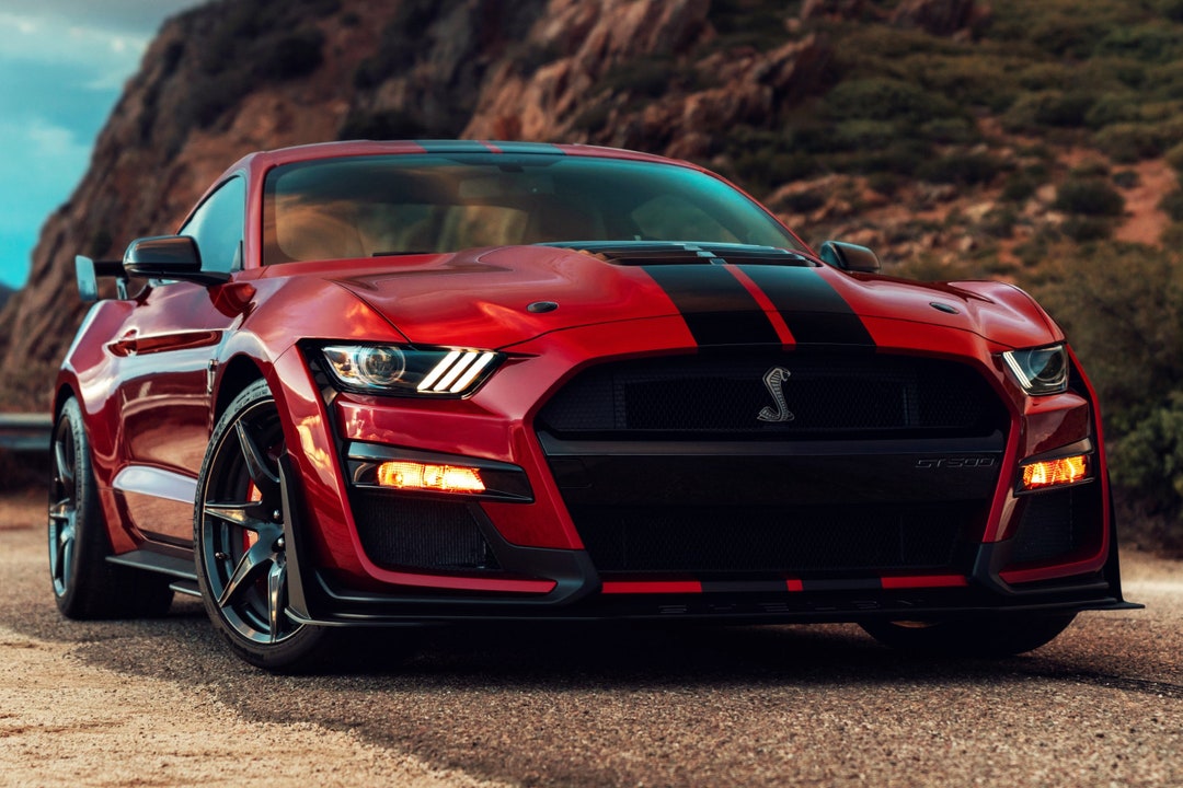 Ford Mustang Shelby GT500 in Red Poster - Etsy