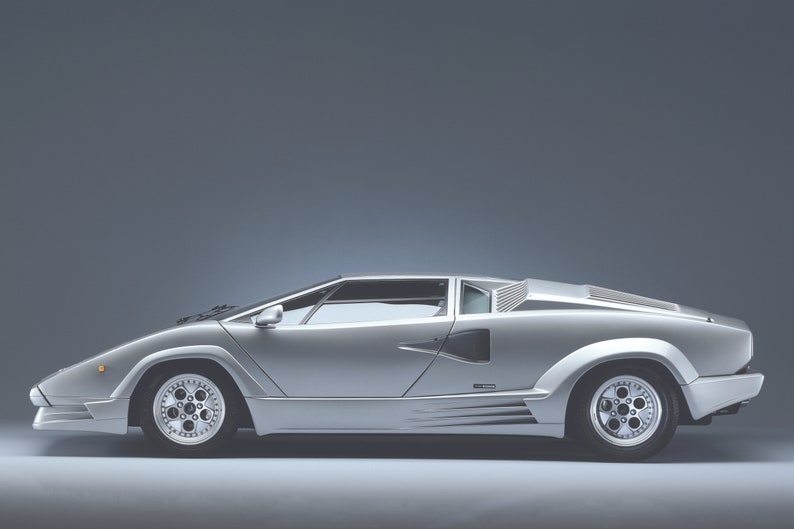 Lamborghini Countach in Sliver, Super Cars From the 80s Poster - Etsy