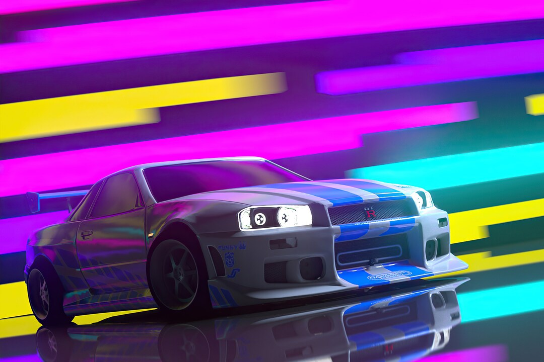 Nissan GTR, Color, Retro, Street Racing, Vintage Poster - Etsy