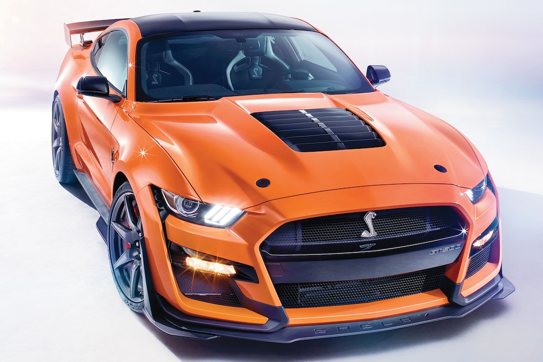 Ford Shelby Mustang GT500 in Orange, Supercharged, V8, Horsepower ...