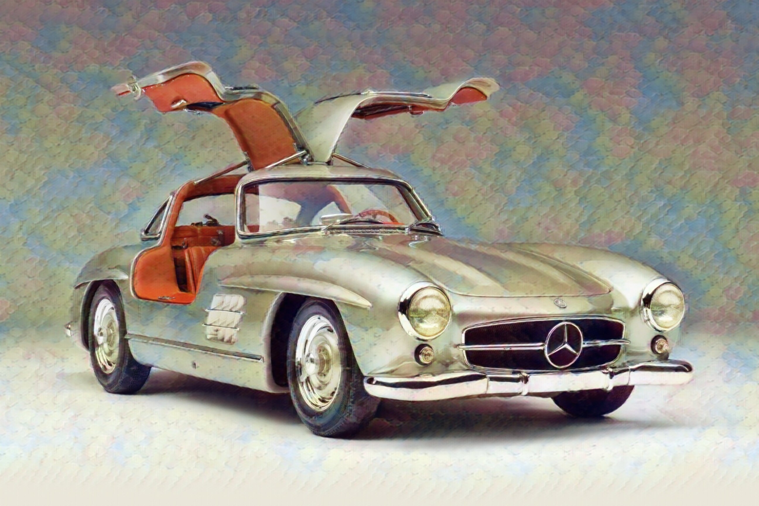 Monet Style Mercedes-benz 300sl Gullwing, Side Poster - Etsy
