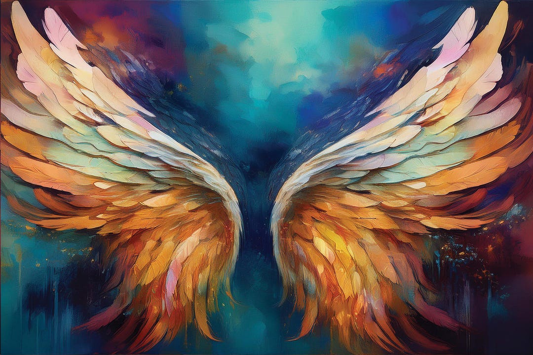 Angel Wings Painting 3 Heavy Textured Art Abstract Handmade Painting ...