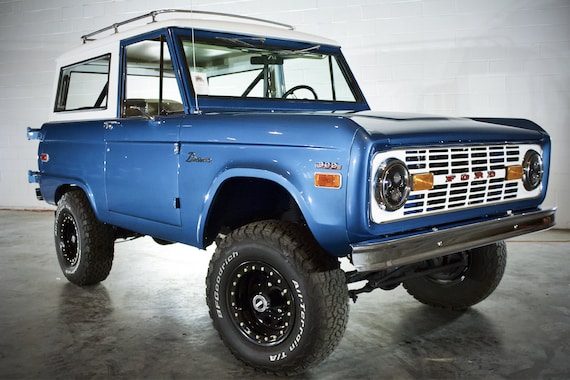Old School Ford Bronco Blue Classic Poster - Etsy