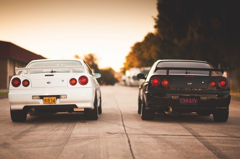 Nissan GTR, Skyline, Twins, Rear View, Street Racing Poster - Etsy
