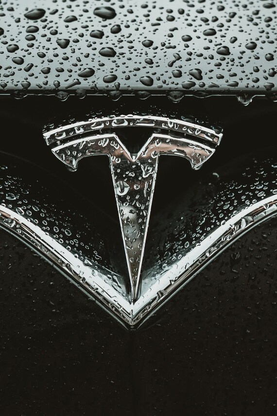 Tesla Logo Metal on Water Poster - Etsy