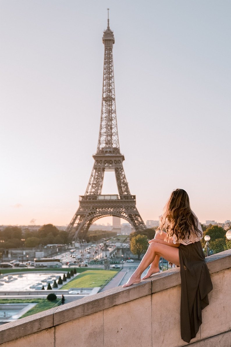 Girl in Paris, Eiffel Tower, Paris France, Travel Poster - Etsy