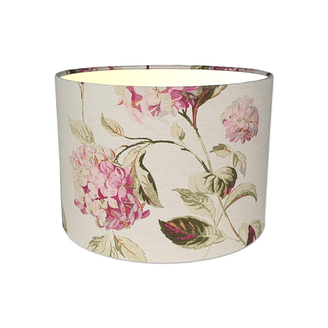 Lampshades in Laura Ashley Hydrangea Pink Natural Fabric Handmade FREE ...