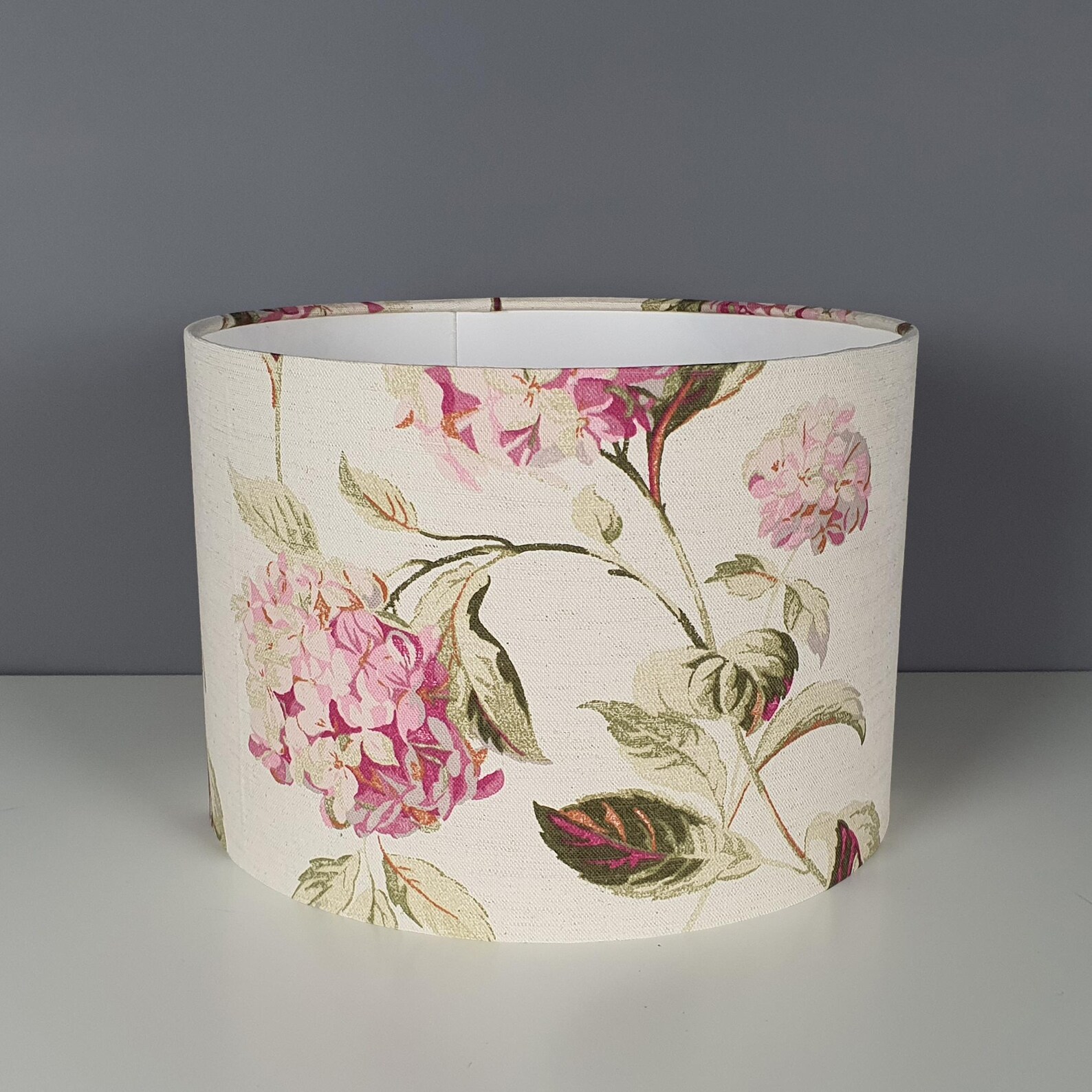 Lampshades in Laura Ashley Hydrangea Pink Natural Fabric Handmade FREE ...