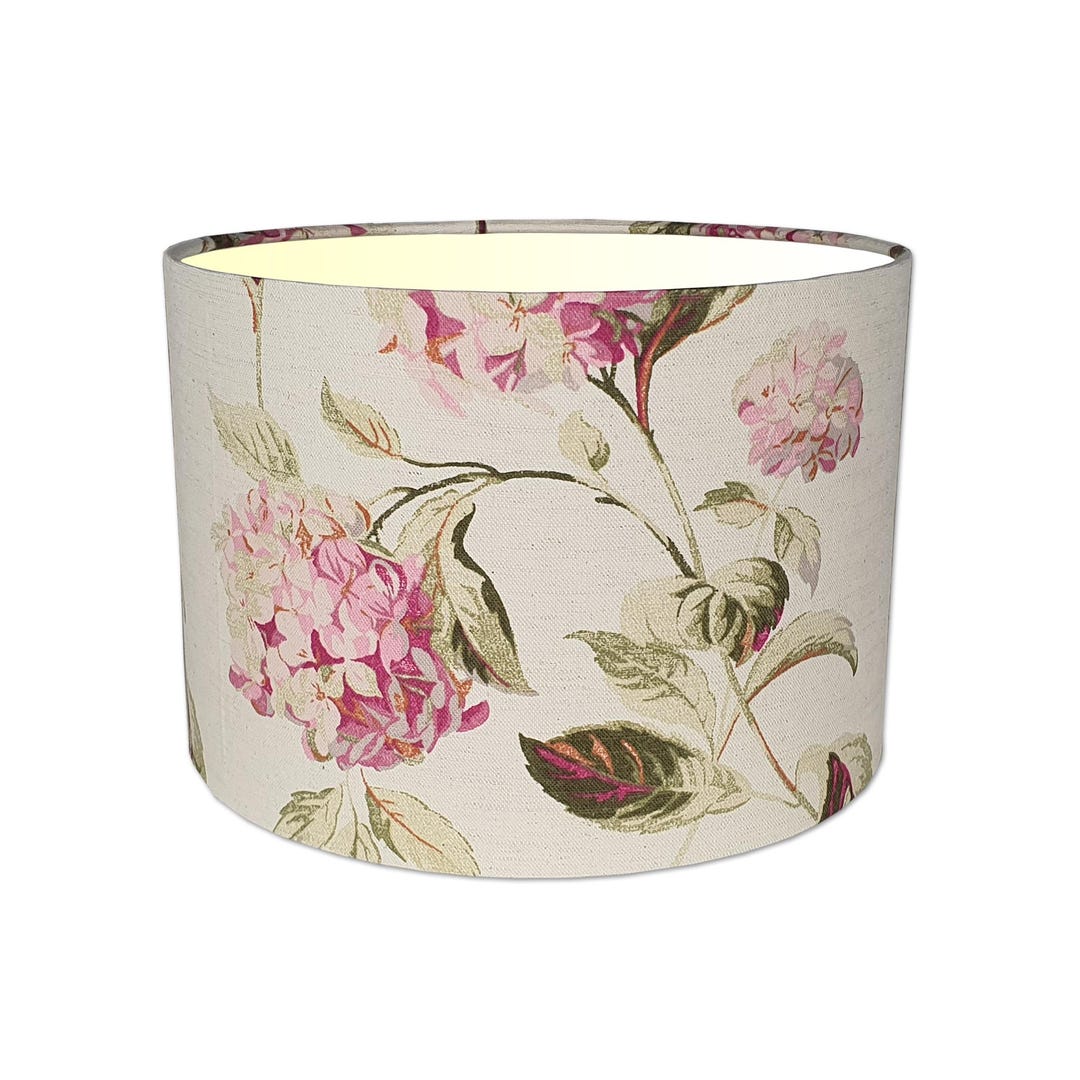 Lampshades in Laura Ashley Hydrangea Pink Natural Fabric Handmade ...
