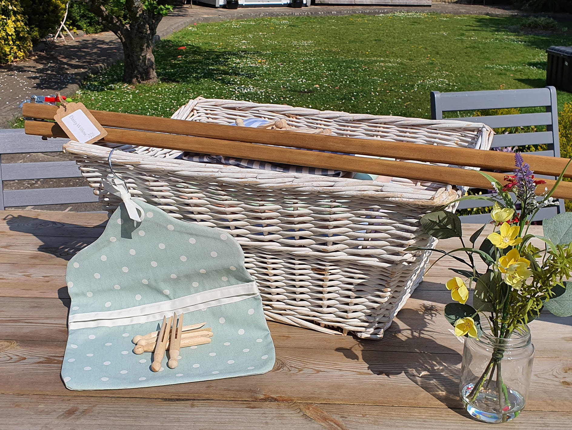 Washing Clothes Line Prop Pole Gold Stain Wooden | Etsy
